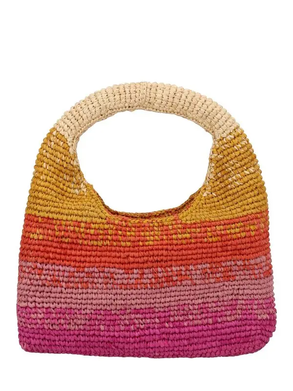 Manebí Halfmoon Raffia Bag - Multicolour
