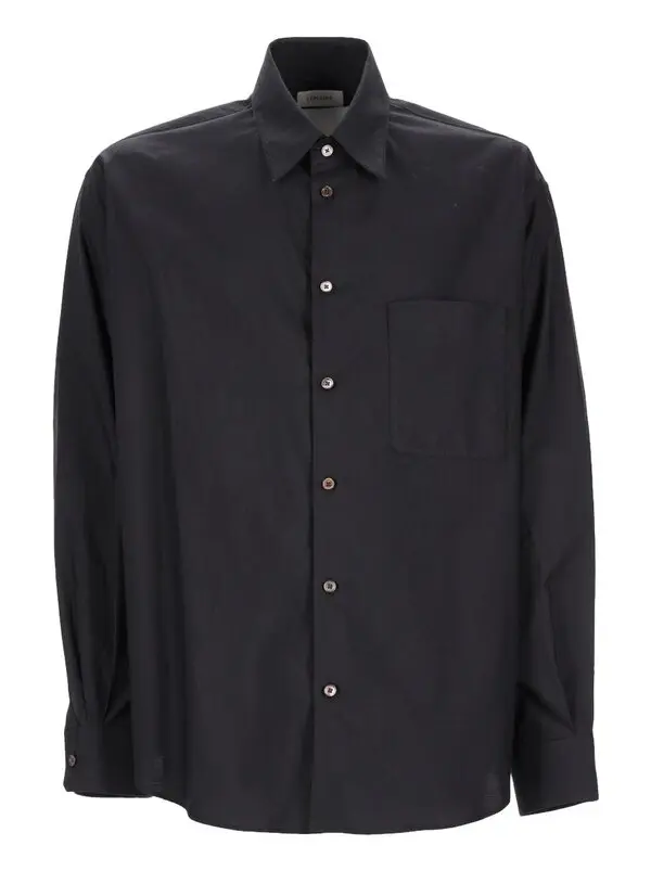 LEMAIRE Cotton Silk Blend Shirt - Charcoal