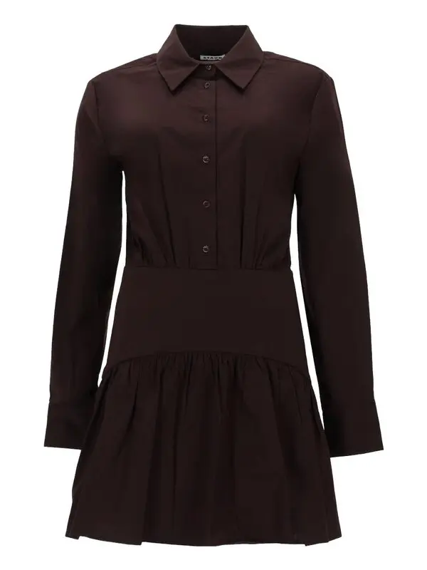Staud Rocco Cotton Blend Dress - Brown