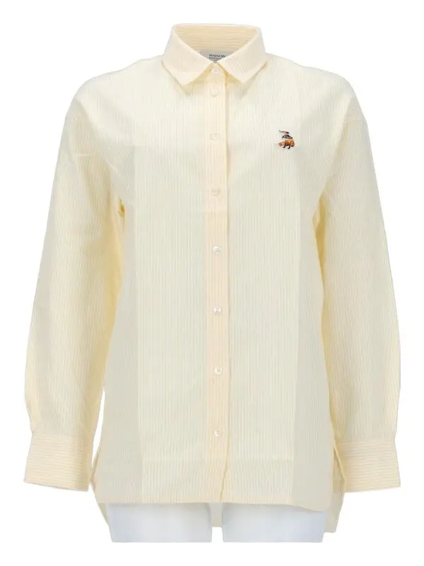 Maison Kitsuné Dreaming Fox Striped Shirt - Yellow