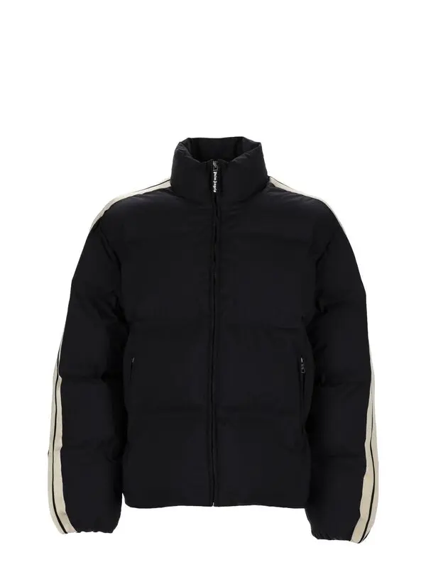 Palm Angels Logo Detail Zip-up Jacket - Black