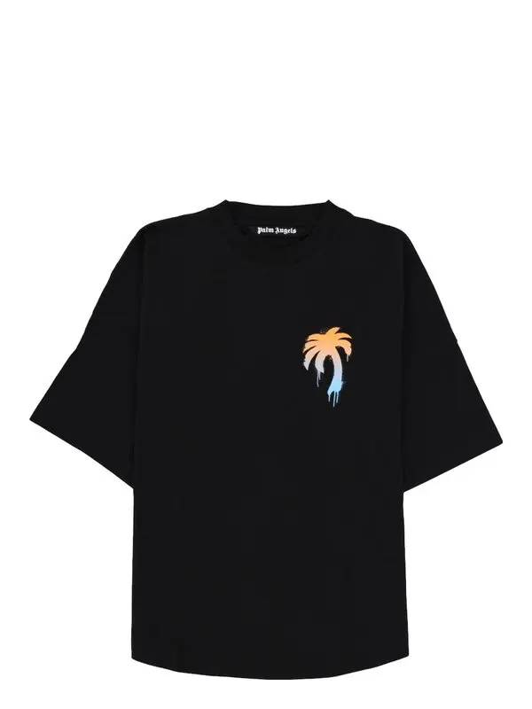 Palm Angels Cotton T-shirt With Graphic Print - Black