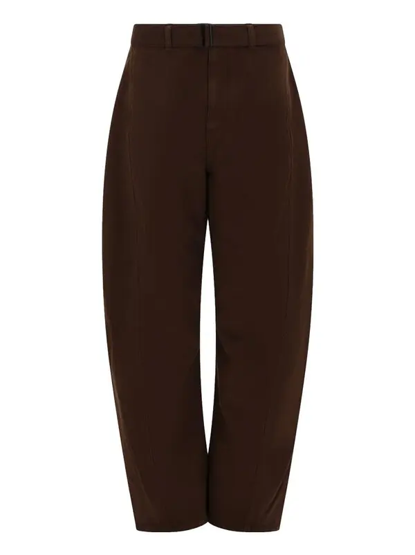 LEMAIRE Twisted Cotton Pants - Brown