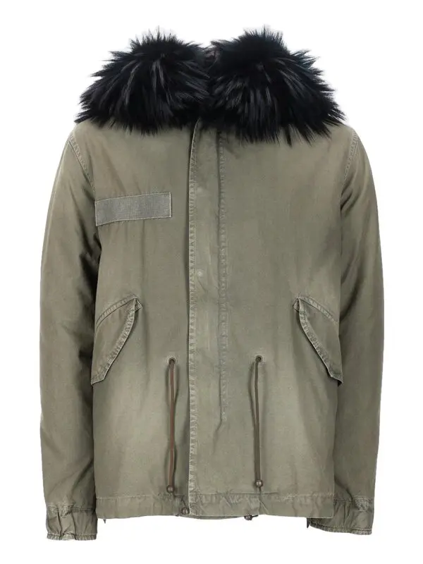 Mr & Mrs Italy Graphic Print Parka With Fur Hood - Multicolour