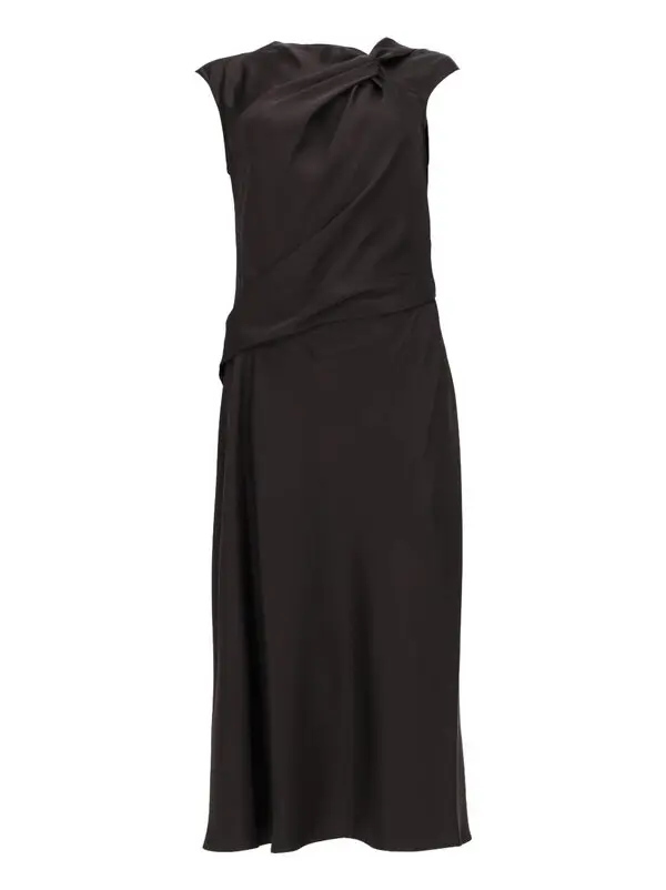 Theory Twist Bodice Satin Abito - Charcoal