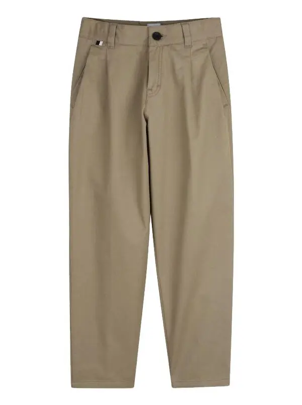 BOSS Tailored Cotton Blend Trousers - Beige