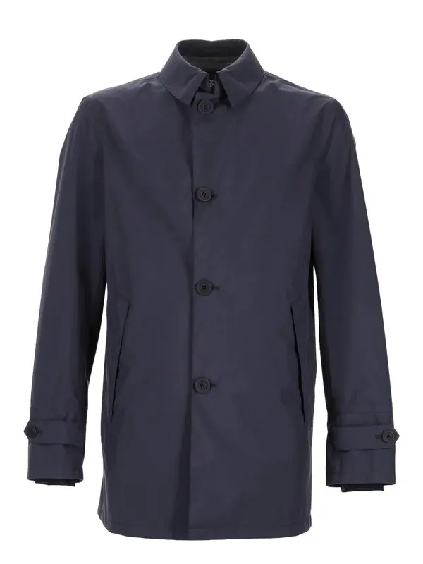 Herno Waterproof Jacket With Classic Collar - Blue