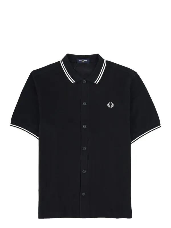 Fred Perry Polo Con Bottoni E Logo - Blue