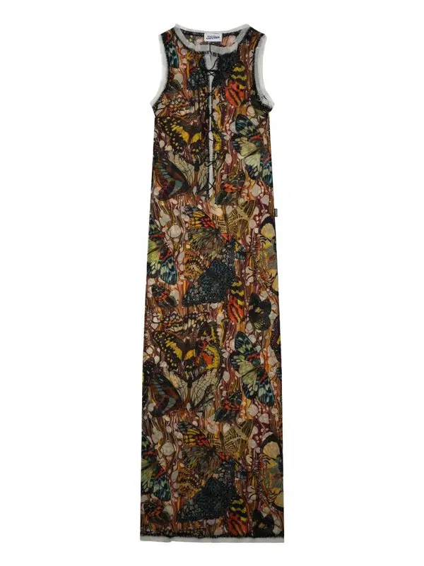 JEAN PAUL GAULTIER Butterfly Print Maxi Dress - Multicolour