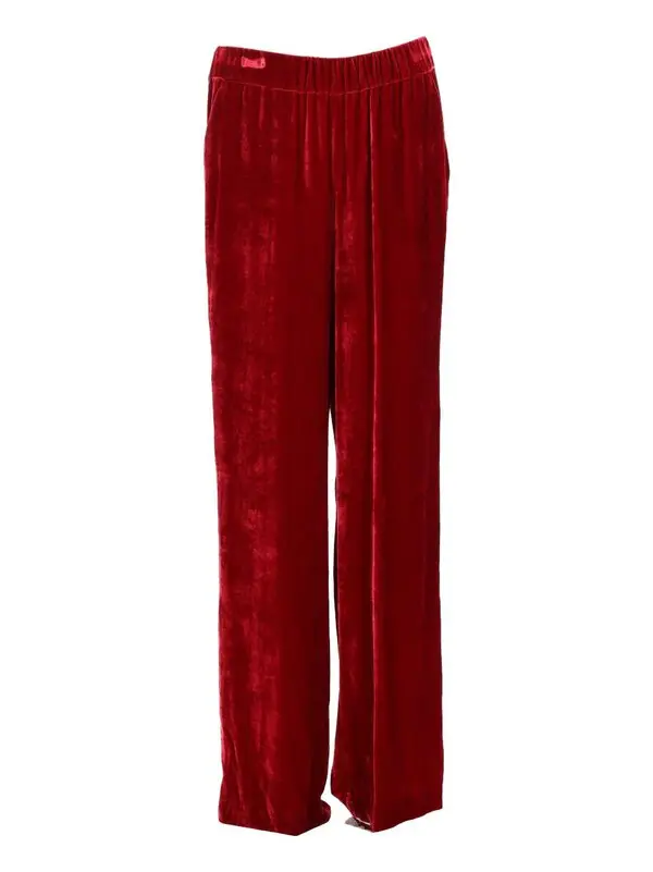 P.a.r.o.s.h Wide Leg Velvet Trousers - Multicolour
