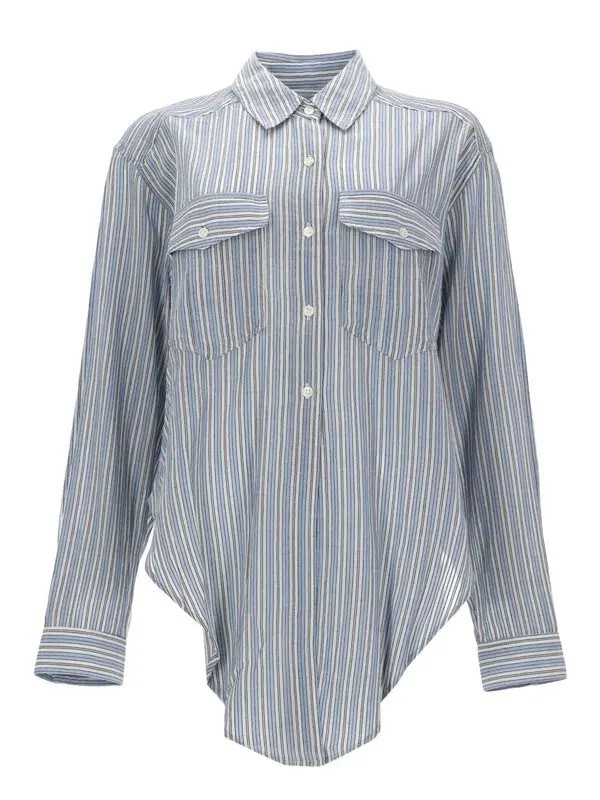 MARANT ETOILE Nath" Striped Cotton Shirt - Azure