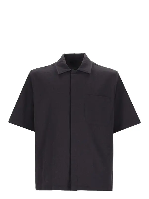 Herno Textured Shirt With Pocket - Blue