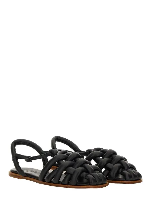 Hereu Cabersa 2" Lambskin Sandals - Black