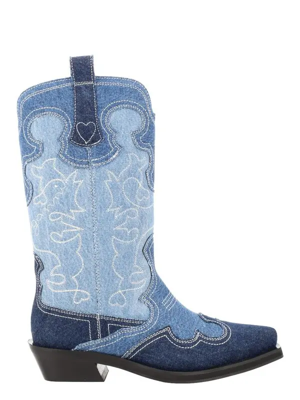 GANNI Western Boots - Blue