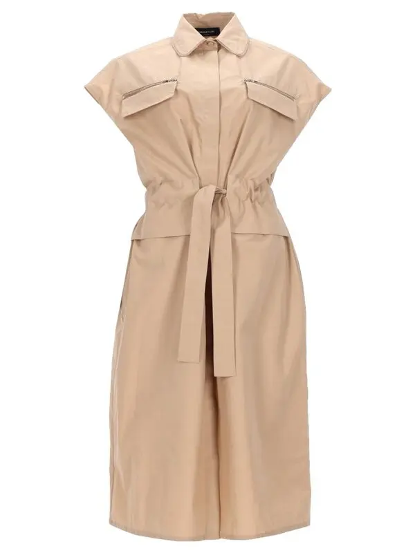 Fabiana Filippi Sleeveless Belted Dress - Beige
