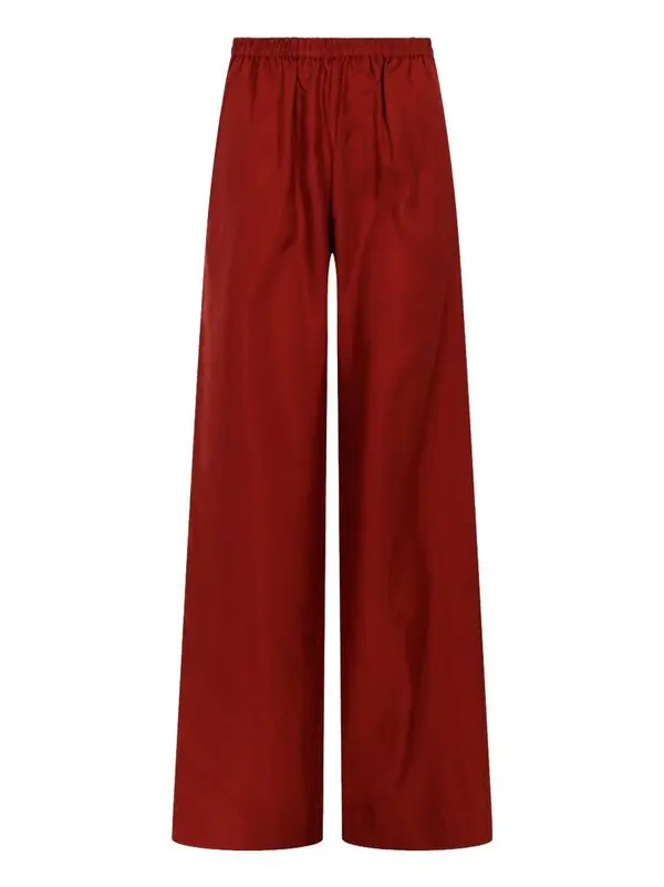 Loulou De Saison Alera Loose Fit Silk Trousers - Red