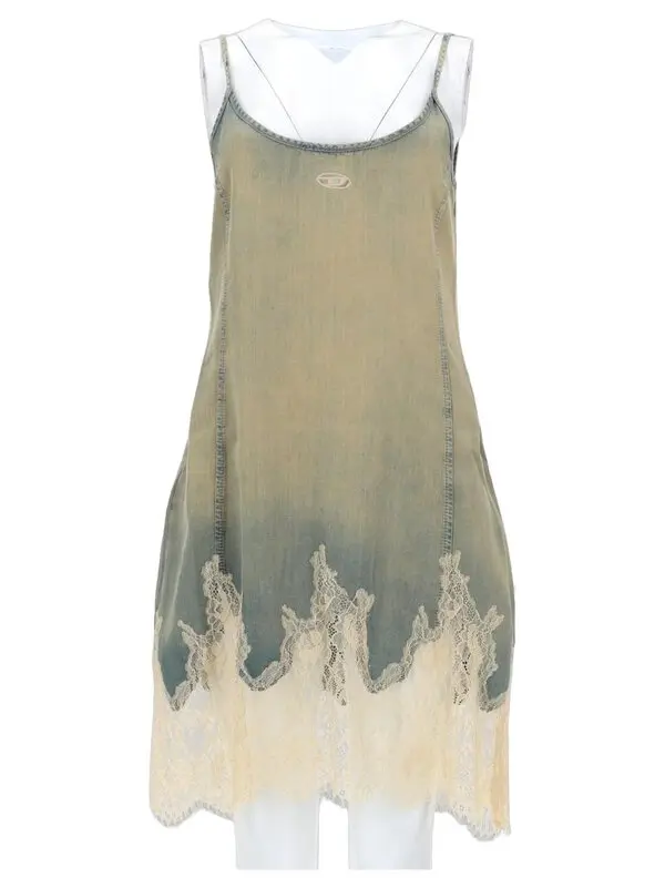 DIESEL® Denim Lace Mini Dress - Blue