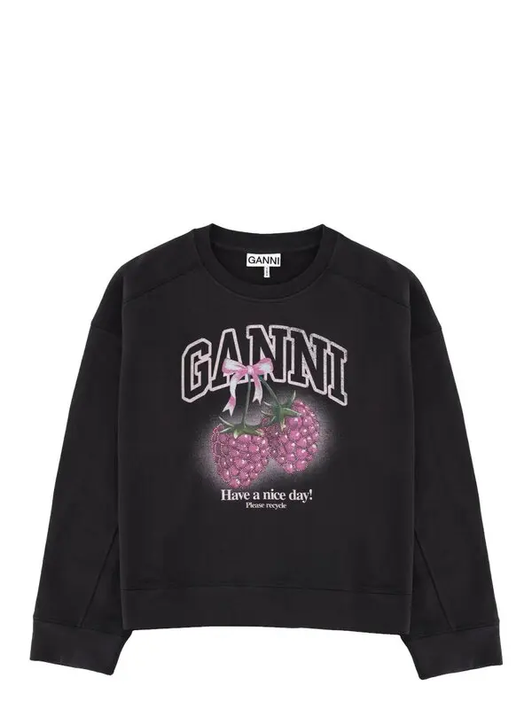GANNI Oversized Cotton Sweatshirt - Grey