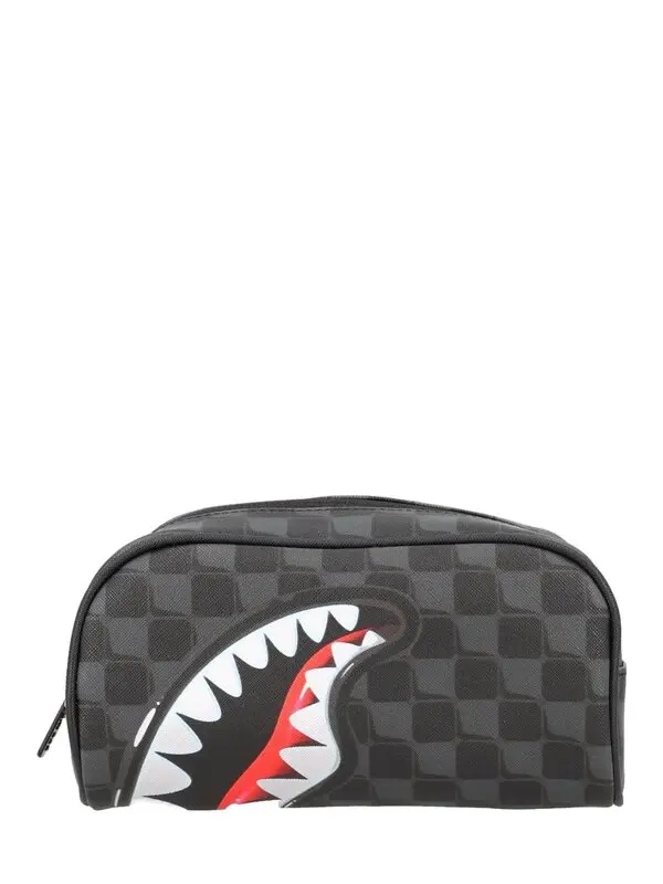 SPRAYGROUND Shark Mouth Logo Pouch - Charcoal