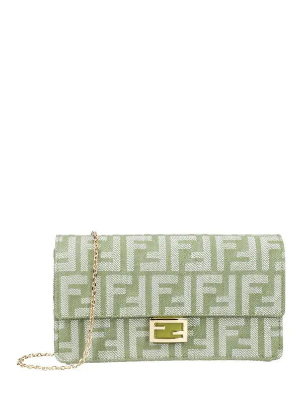 Fendi Baguette Monogram Chain Wallet - Green