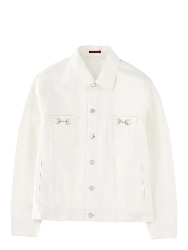 Gucci Denim Jacket With Horsebit Detail - White