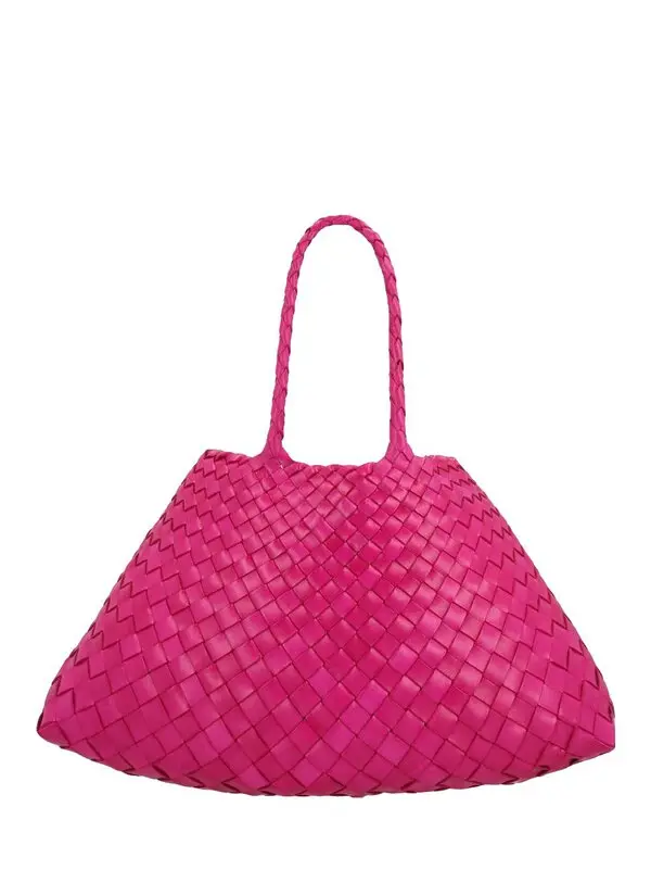 Dragon Diffusion Santa Croce Small Woven Leather Bag - Fuchsia