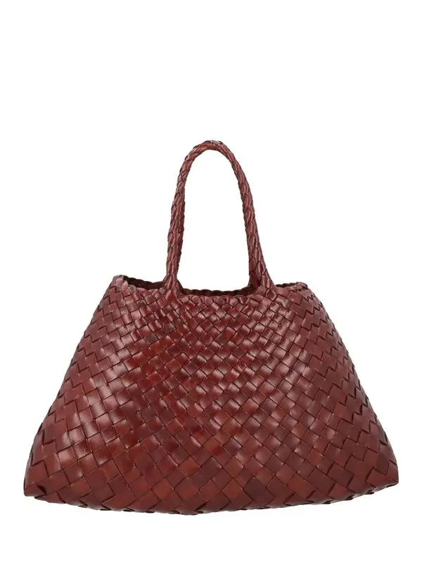 Dragon Diffusion Santa Croce' Small Woven Leather Tote - Brown