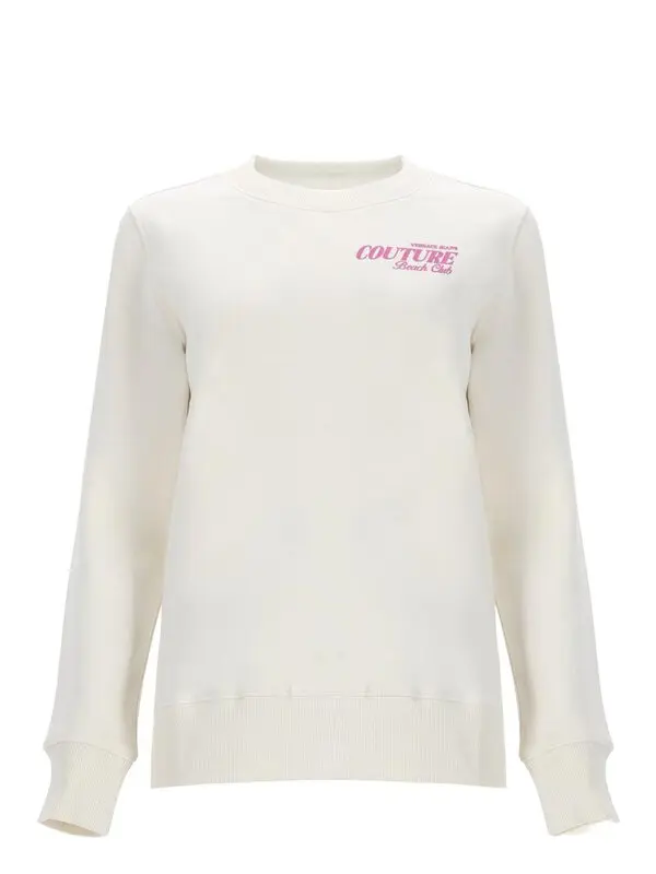 Versace Felpa Con Stampa Sweatshirt - Ivory