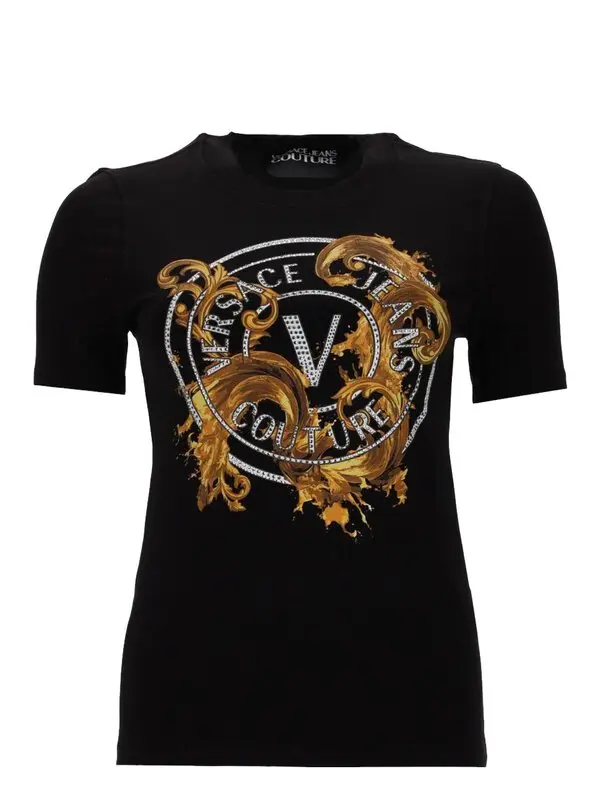 Versace Logo Print T-shirt - Black