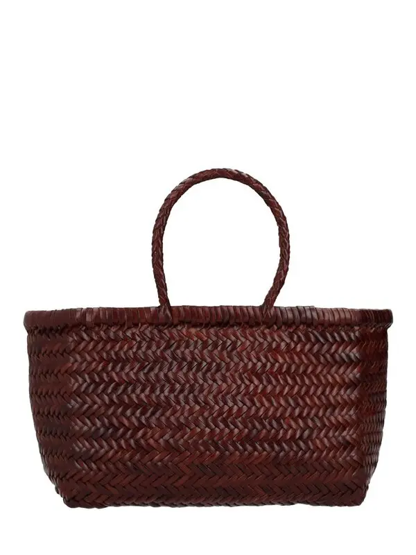 Dragon Diffusion Triple Jump Small Woven Leather Bag - Brown