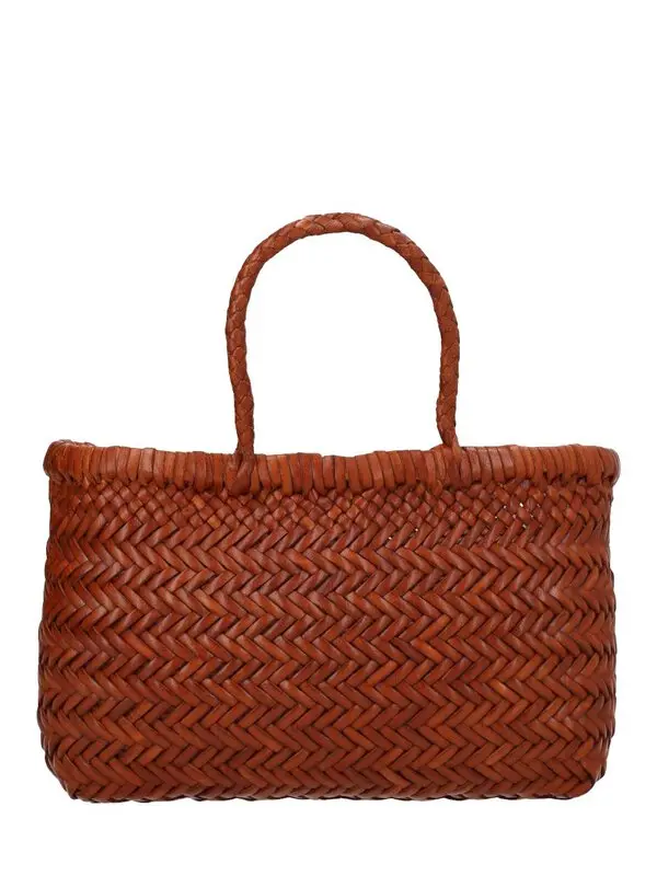 Dragon Diffusion Flat Gora Mini Woven Bag - Brown