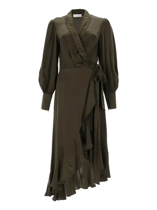 Zimmermann Midi Dress In Silk - Green