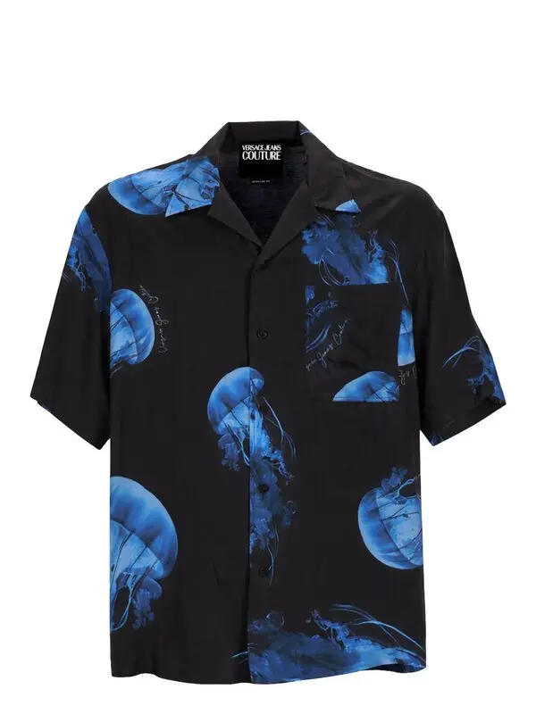 Versace Printed Viscose Shirt - Black