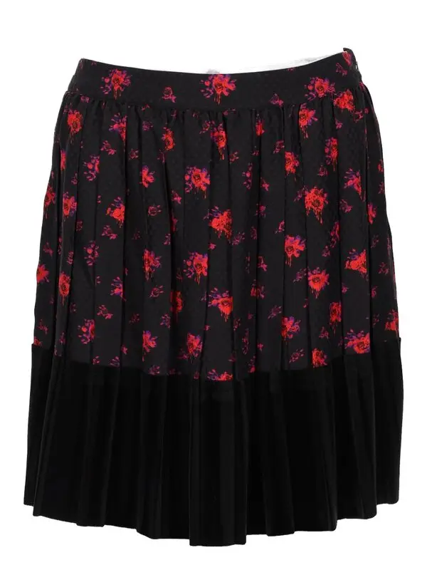 Alexander McQueen Floral Pleated Skirt - Multicolour