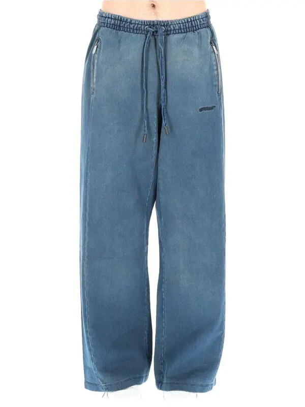 Off-White Distress Diag Slouchy" Pants - Denim