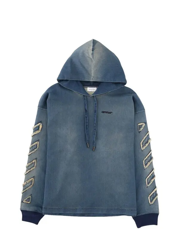 Off-White Diag" Denim Hoodie - Blue