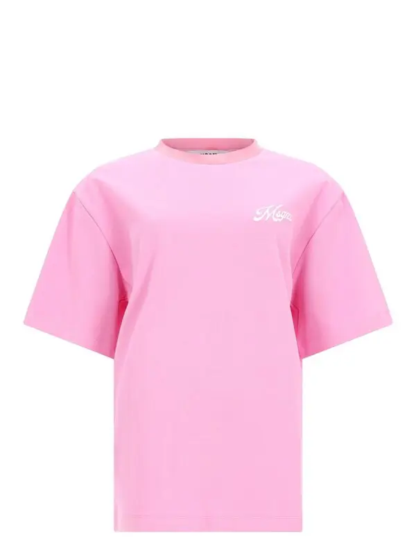 MSGM Cotton T-shirt With Logo - Pink