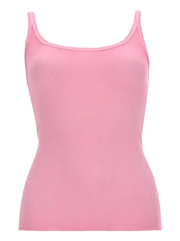MSGM Ribbed Viscose Tank Top - Pink