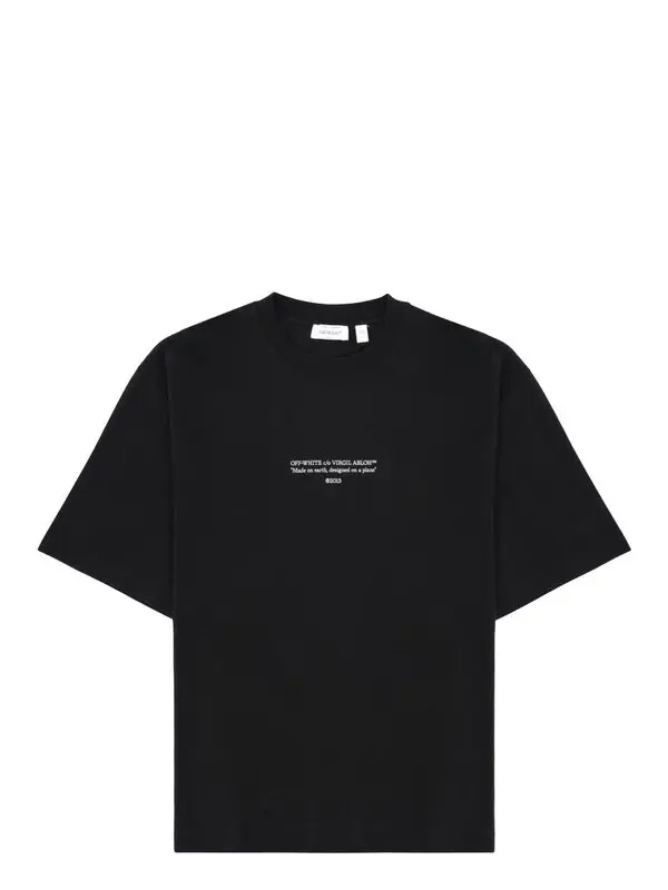 Off-White Made On Earth, Designed On A Plane" Graphic T-shirt - Black