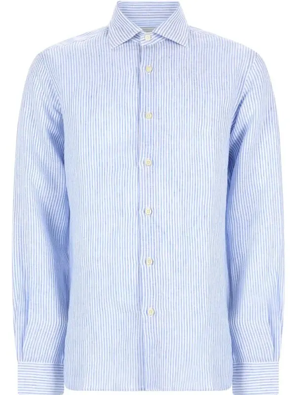 120% Lino Linen Shirt - Azure