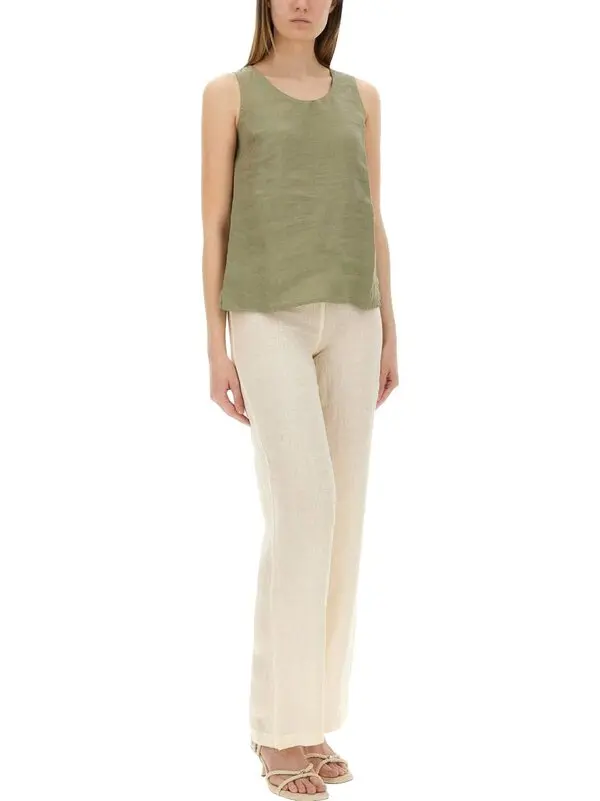 120% Lino Linen Top - Green