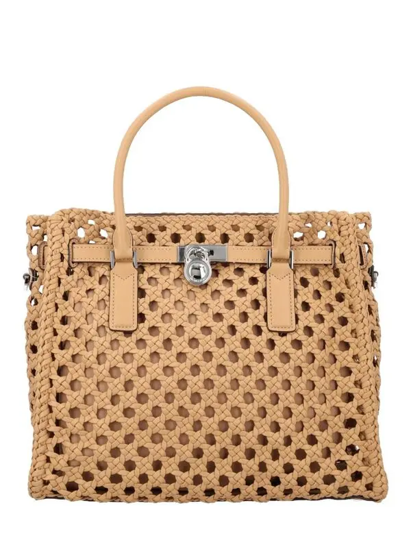 Michael Kors Hamilton Moderne Woven Tote Bag - Beige