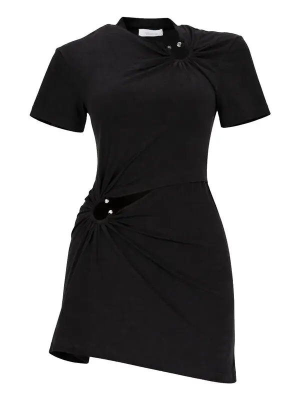 Rabanne Mini Dress With Piercing Details - Black