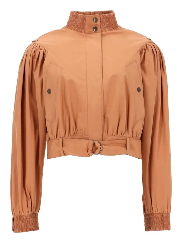 Chloé Cropped Cotton Poplin Jacket - Beige