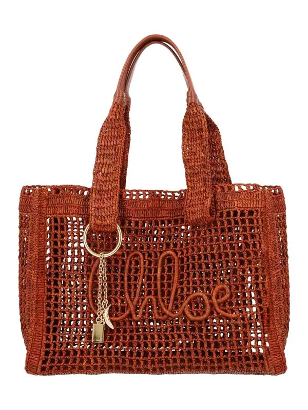 Chloé Raffia Tote Bag - Brown