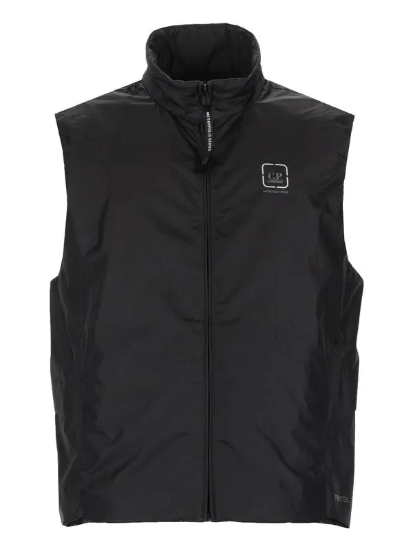 C.P. COMPANY Zip-up Gilet With Logo Detail - Black