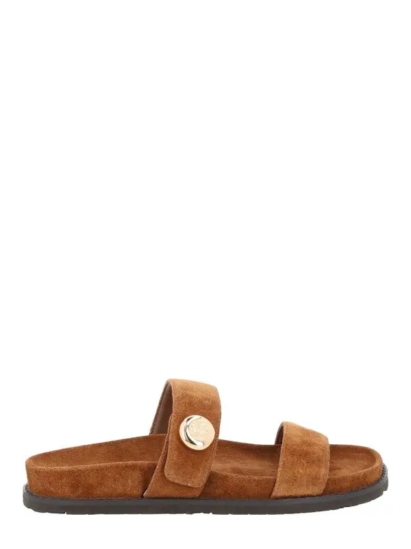 Tory Burch Romy Suede Sandals - Brown