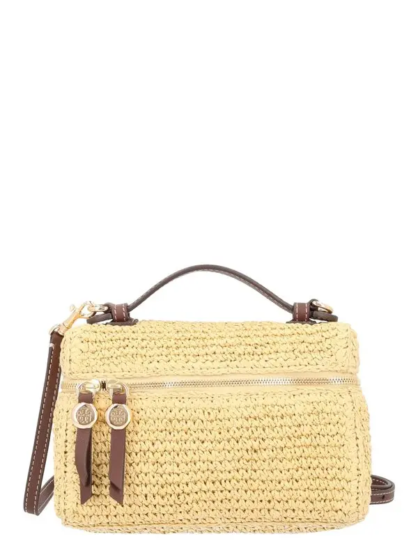 Tory Burch Raffia Crossbody Bag - Beige