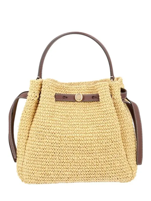 Tory Burch Romy Straw Bucket Bag - Beige
