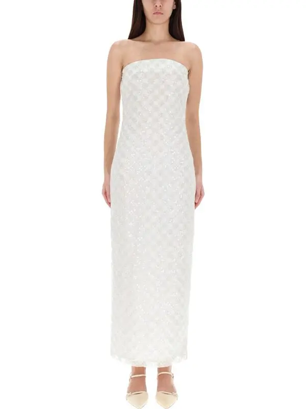 ROTATE BY BIRGER CHRISTENSEN Embellished Strapless Maxi Dress - Ivory